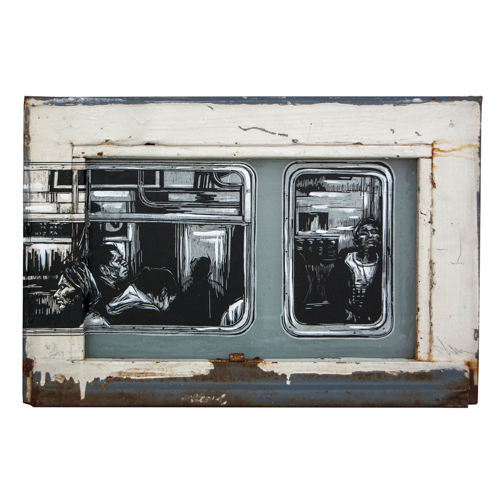 Swoon - Subway Windows 19 - Turner Carroll Gallery